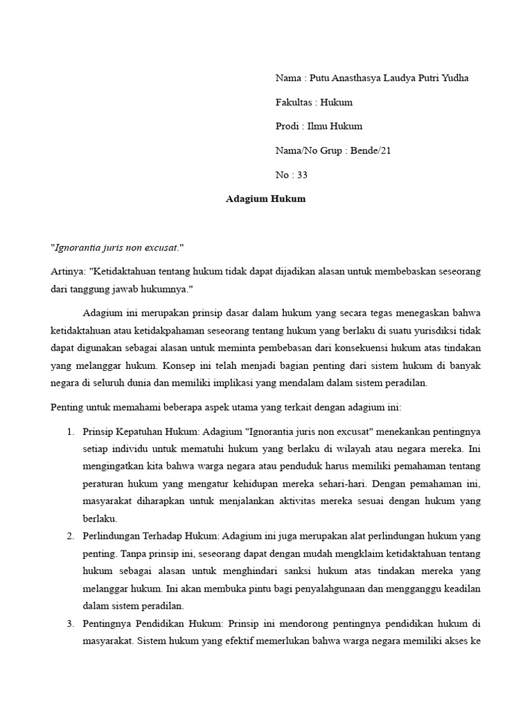Adagium Hukum | PDF