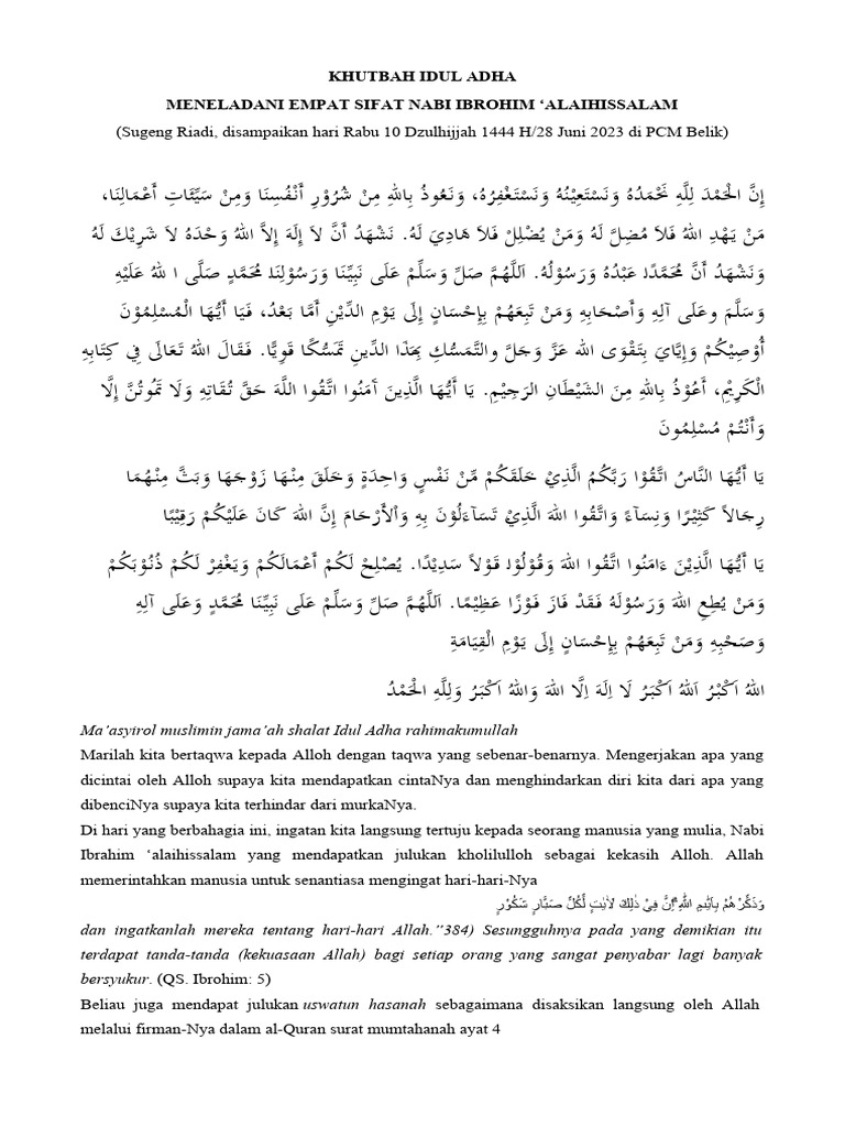 Khutbah Idul Adha Pdf