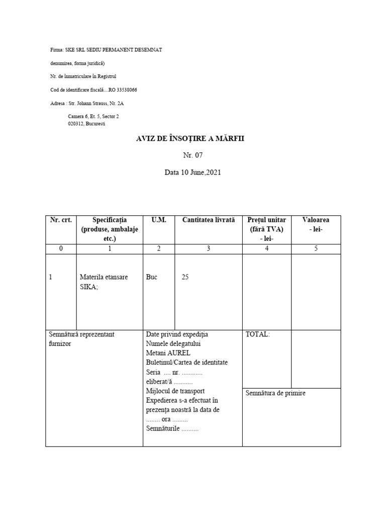 Aviz de Insotire A Marfii | PDF