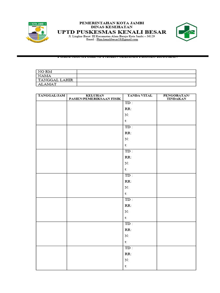 3.7.1.c Form Monitoring Pasien Selama Proses Rujukan | PDF