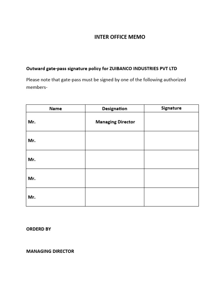 Gate Pass Policy | PDF