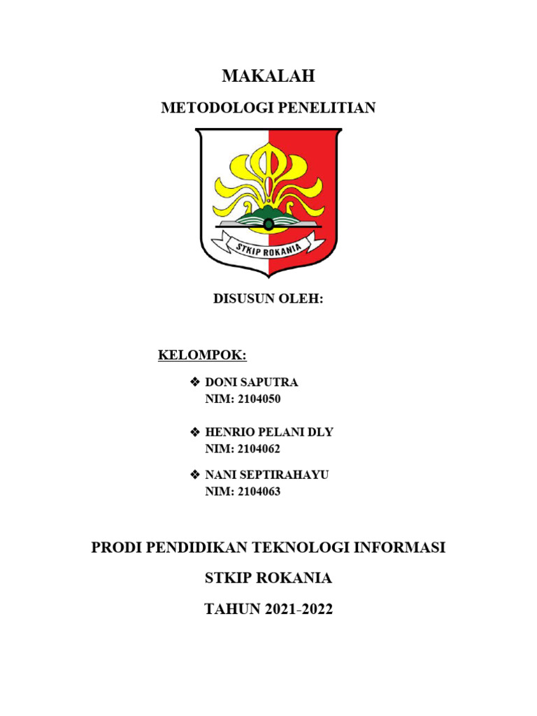 Makalah Metodologi Penelitian | PDF