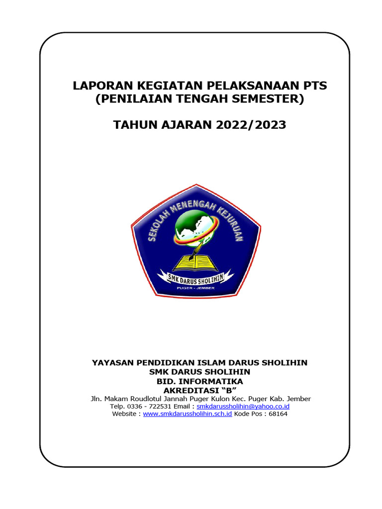 Laporan Kegiatan Pelaksanaan PTS | PDF