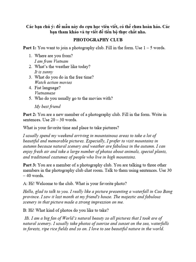 Photography Club | PDF