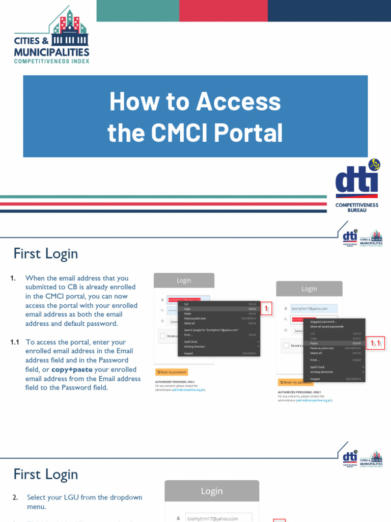 How To Access The CMCI Portal | PDF | Password | Login
