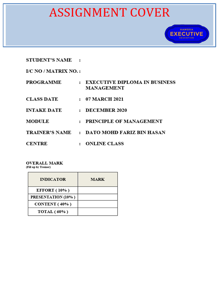 Assignment Principle Of Management | PDF | Human Resource Management ...