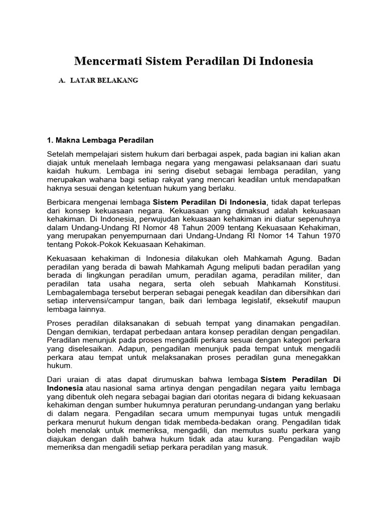 Mencermati Sistem Peradilan Indonesia | PDF