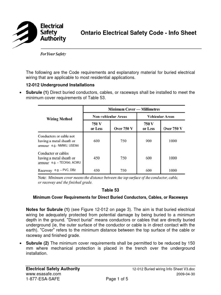Answer4-13-41_12-012 Buried wiring Info Sheet V3 | PDF | Electrical ...