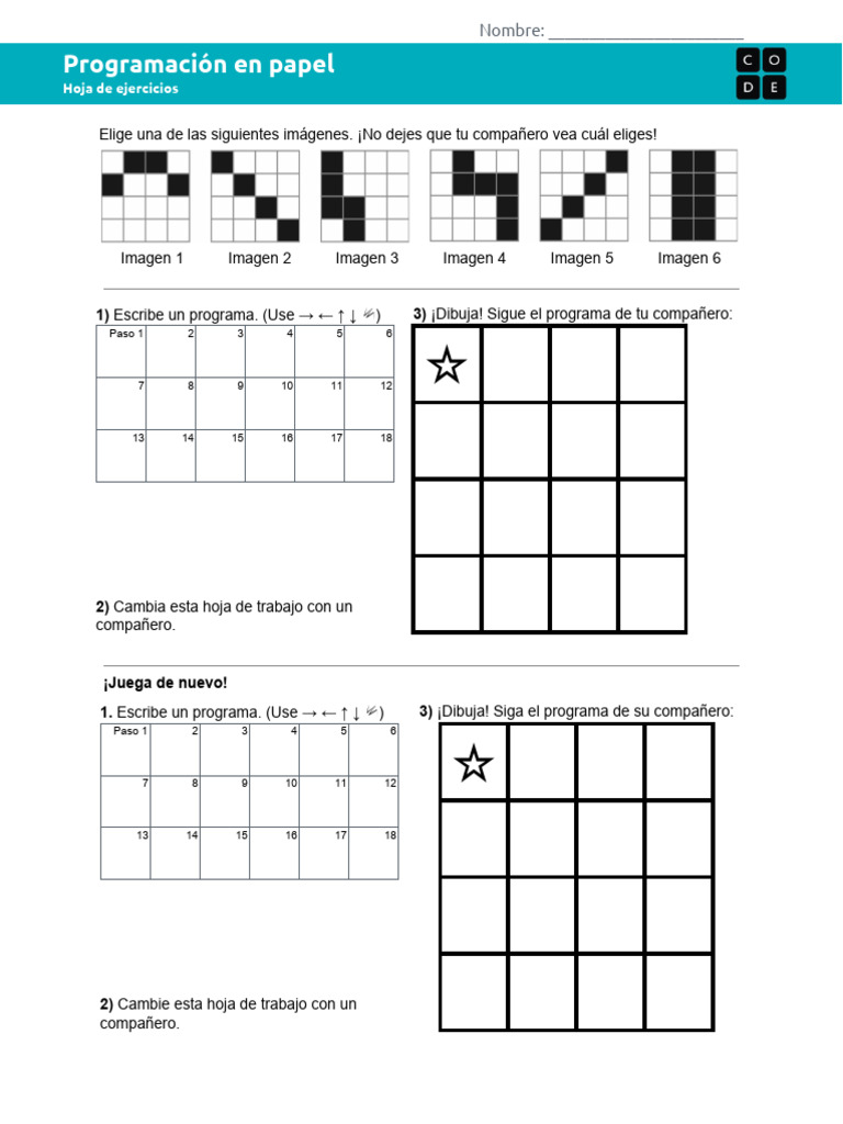 0.programación en Papel Ejercicios | PDF