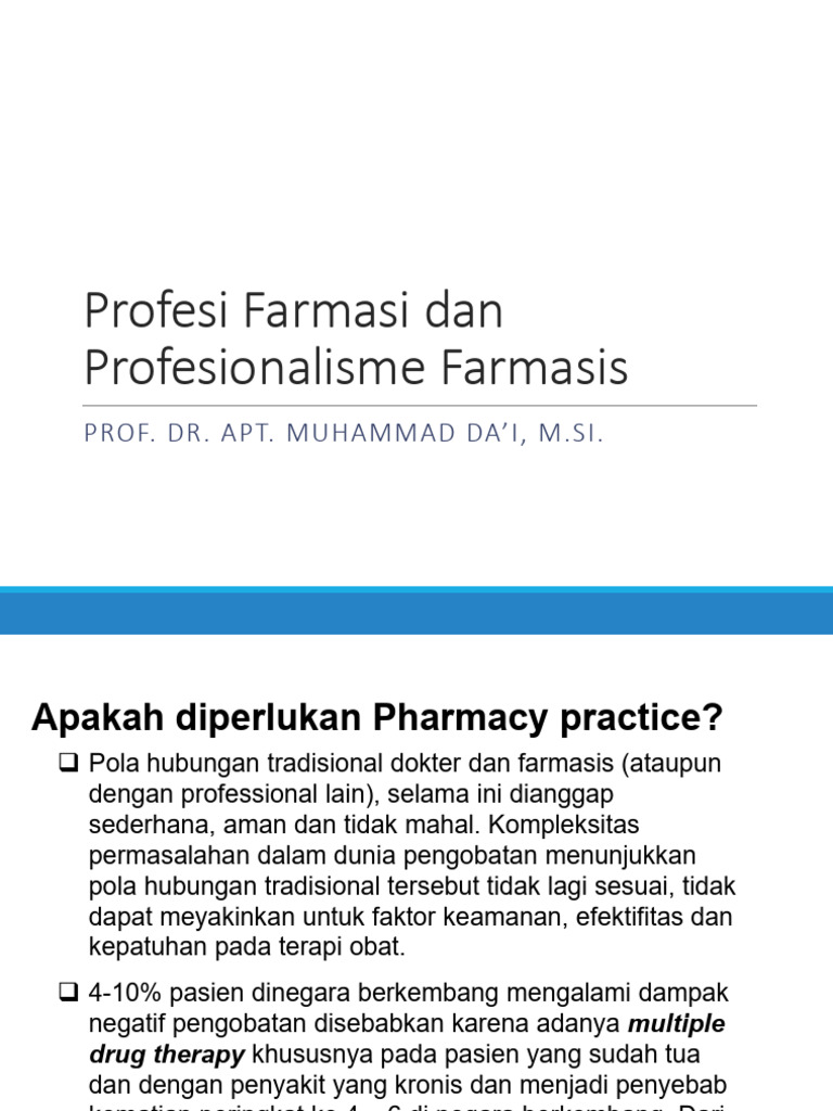 Profesionalisme dalam Praktik Farmasi | PDF