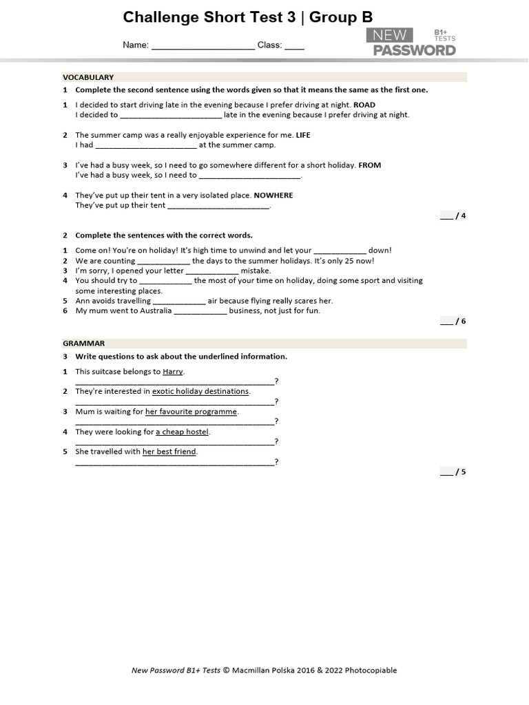 New Password B1+ CST 3B | PDF