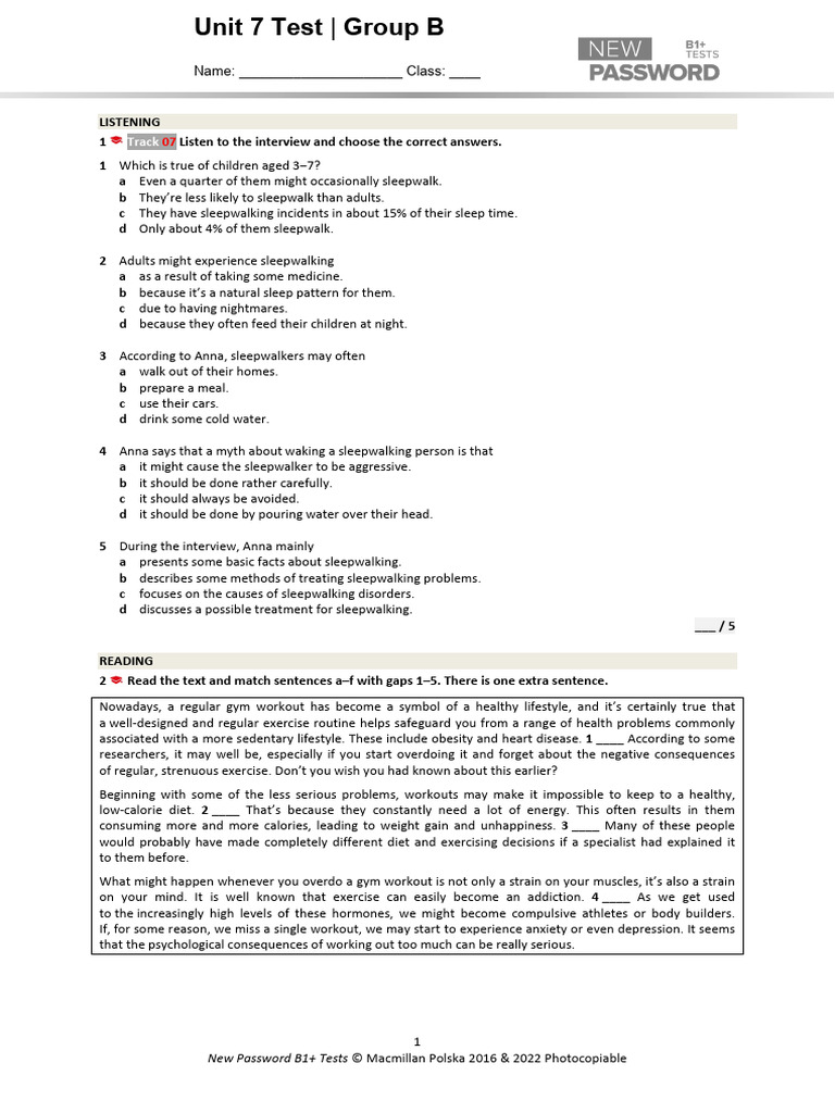 New Password B1+ UT 7B | PDF | Dieting | Obesity
