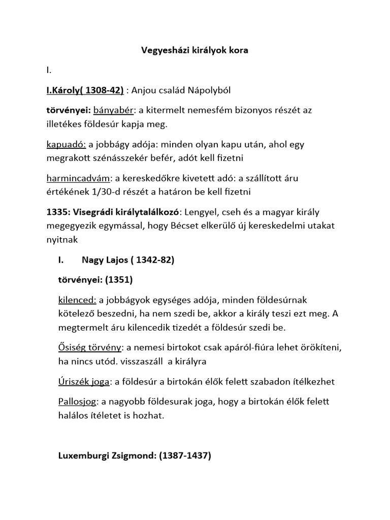 Vegyesházi Királyok Kora | PDF