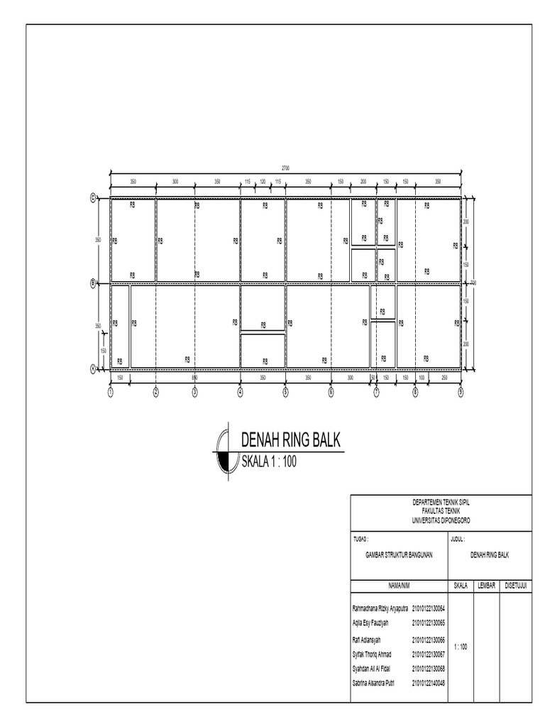 Denah Ring Balk Skala 1:100 | PDF