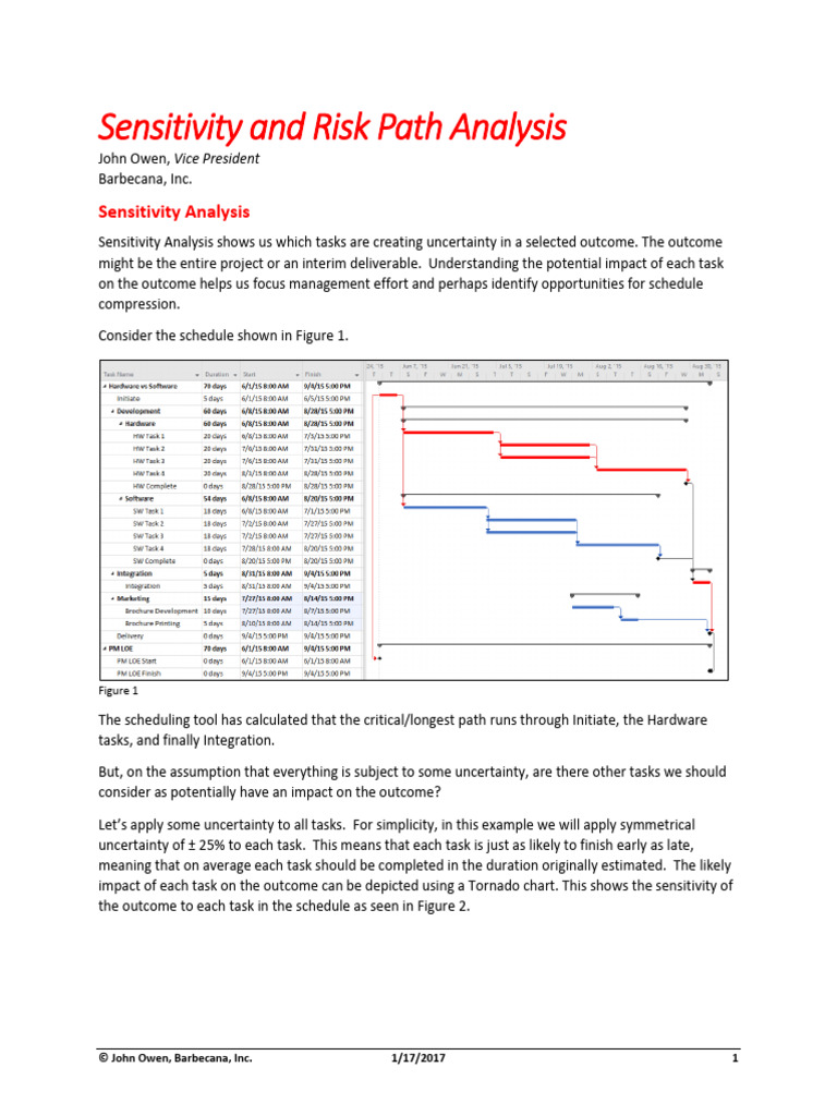 Sensitivity And Risk Path Analysis Owen Pdf Sensitivity Analysis Risk 
