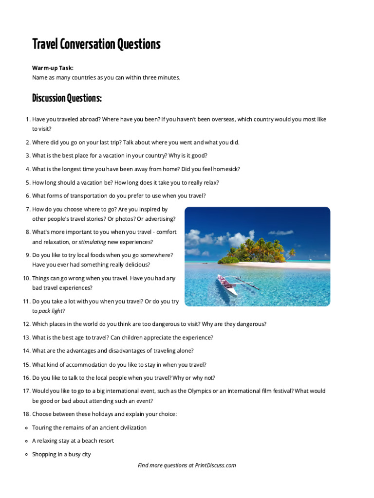 Travel Questions | PDF