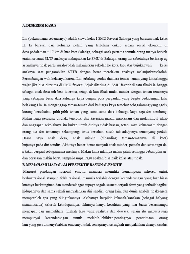 Contoh Kasus BK 2 | PDF