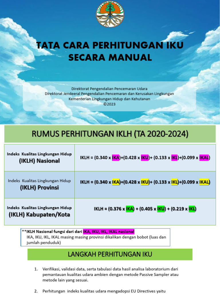 Materi Perhitungan Manual Iku Dan Aplikasi Iklh | PDF
