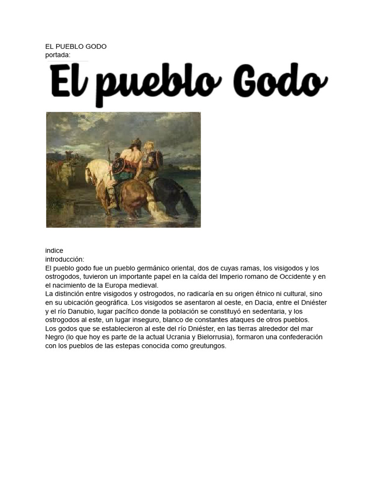 Historia y Cultura del Pueblo Godo | PDF | imperio Romano | Europa antigua