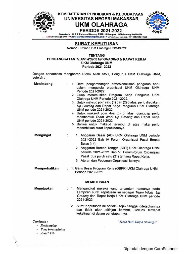 1 SK Team Work Ukm Olahraga | PDF