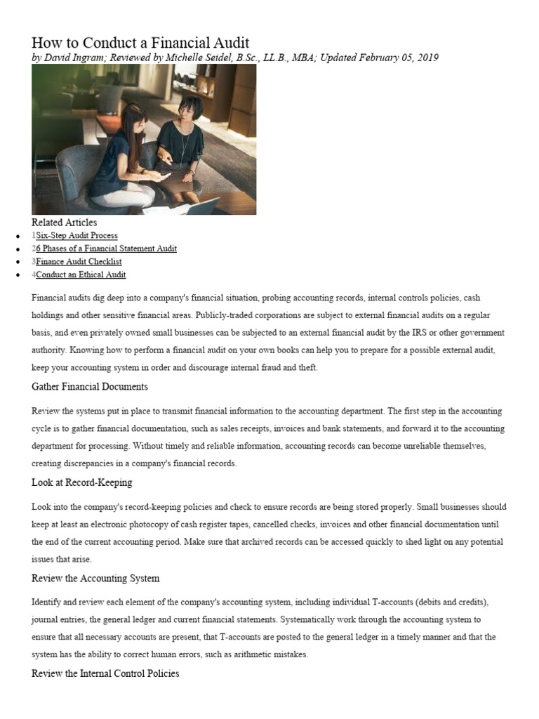 Guide to Conducting a Financial Audit | PDF | Audit | Internal Control