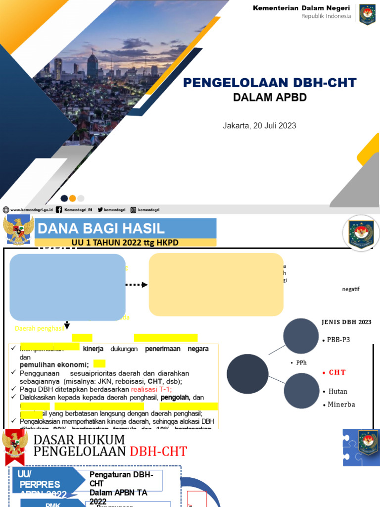 Kemendagri - Optimalisasi DBH CHT | PDF