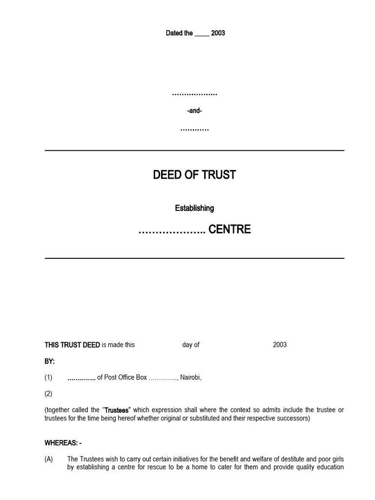 Trusts - Trust Deed For School | PDF | Trust Law | Arbitration