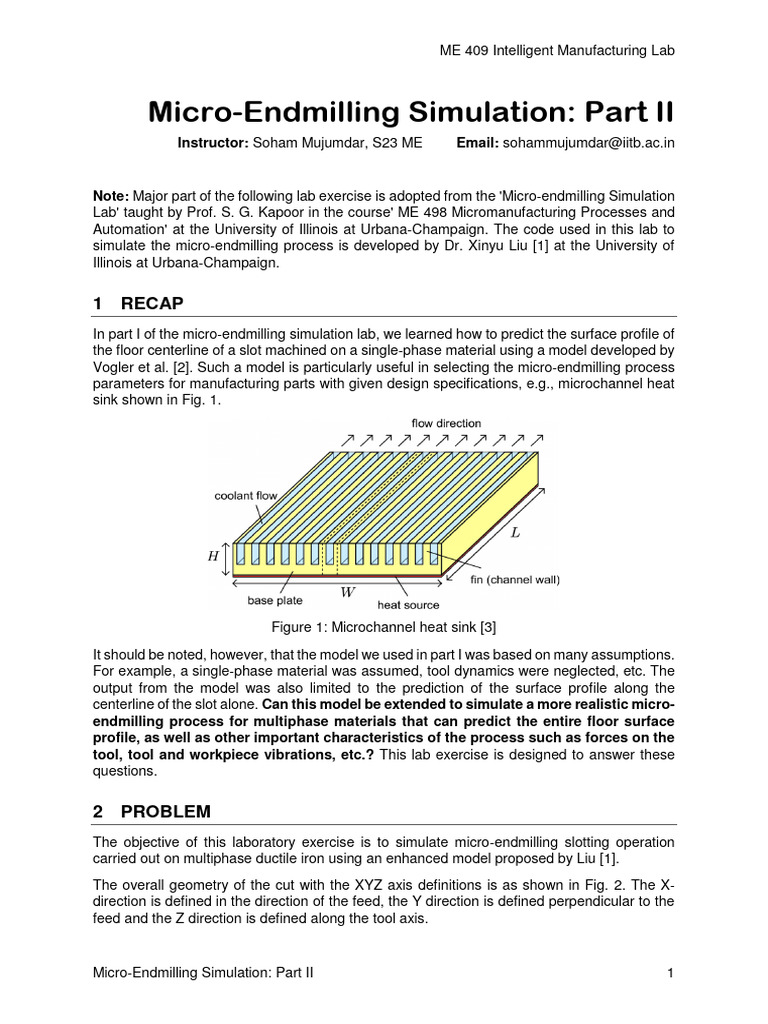 ME409 Microendmilling Simulation Lab 2 | PDF | Plasticity (Physics) | Machining