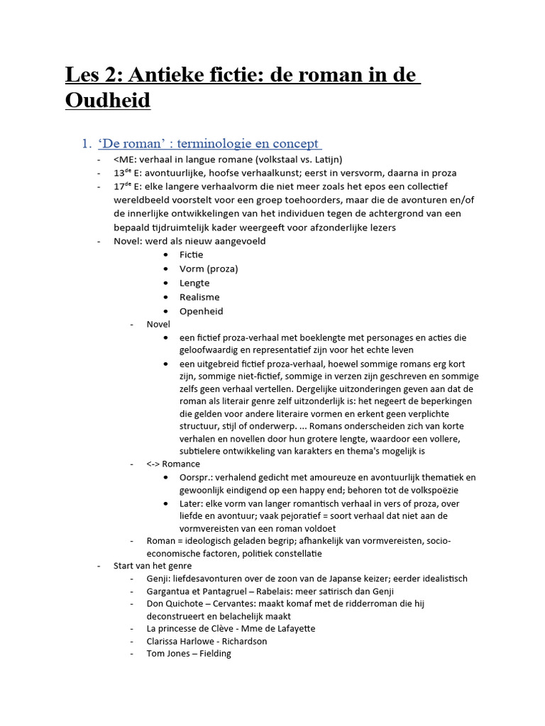 Les 2 - Antieke Fictie - de Roman in de Oudheid | PDF
