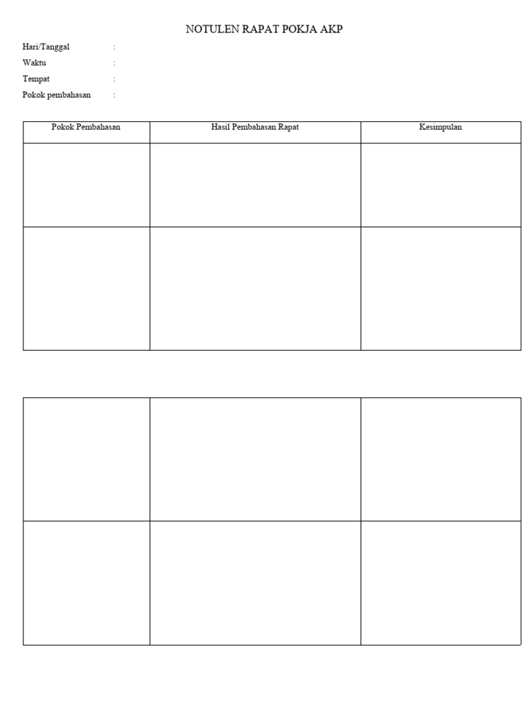 Notulen Rapat Pokja Akp | PDF | Kajian Bahasa Asing