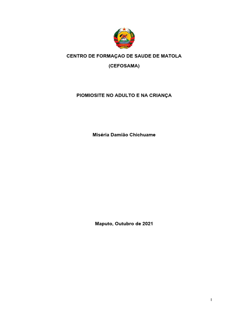 Piomiosite: Estudo no CEFOSAMA | PDF
