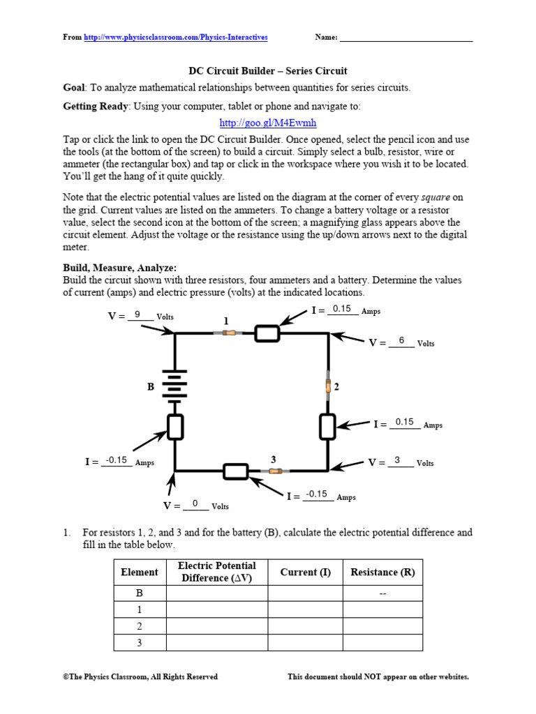 Series Circuit Activity | PDF | Electrical Network | Resistor