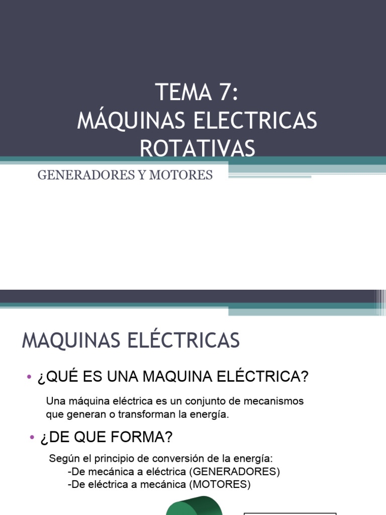 Tema 7 taniaCompletarMÃ QUINAS ELECTRICAS ROTATIVAS | PDF | Motor eléctrico | Generador eléctrico