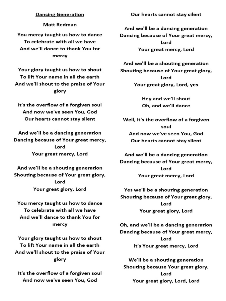Dancing Generation | PDF | Glory (Religion) | Heaven