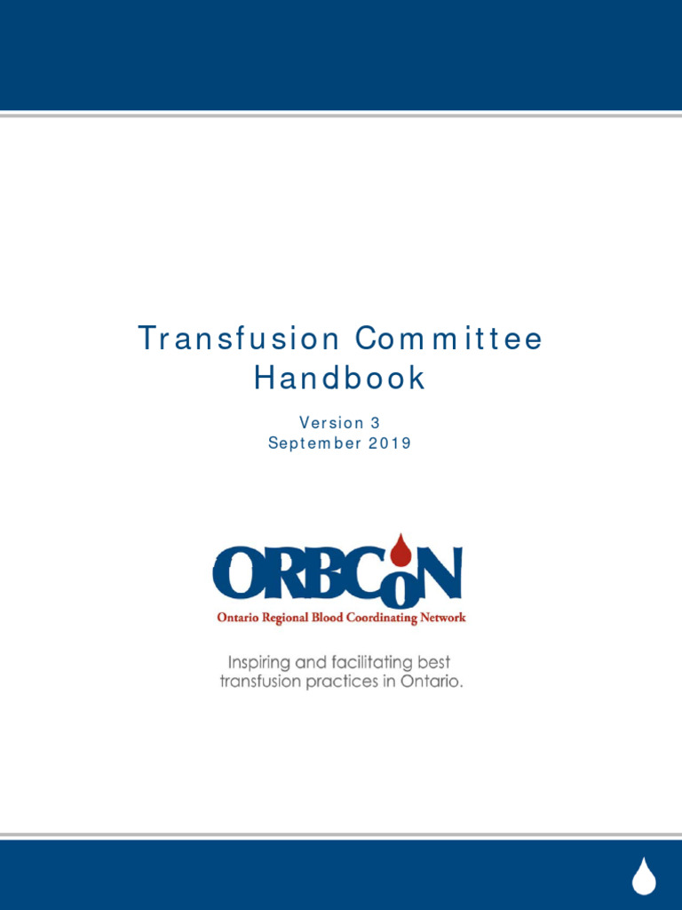 Transfusion Committee Handbook 2019 Final | PDF | Blood Transfusion ...