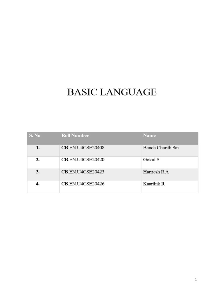 BASIC LANGUAGE ANALYSIS Preprefinal | PDF | Parameter (Computer ... BASIC LANGUAGE ANALYSIS Preprefinal | PDF | Parameter (Computer ...