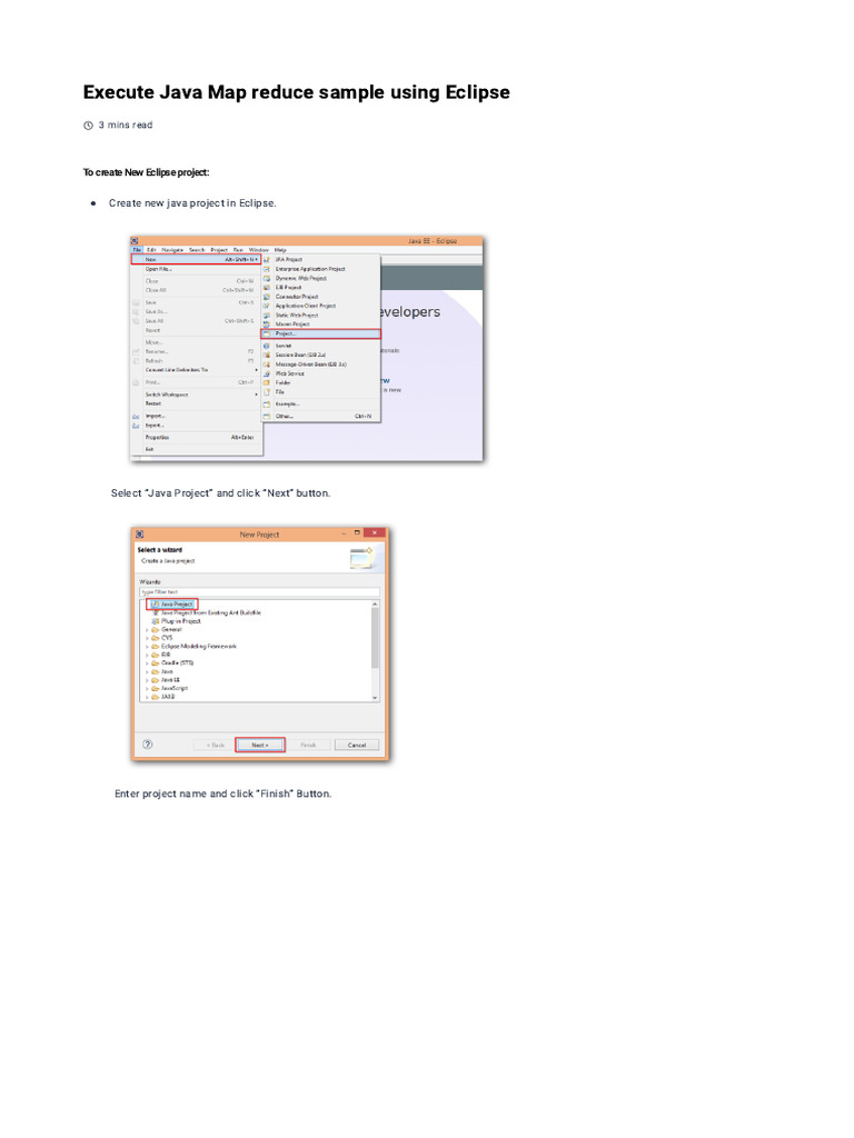 Execute Java Map Reduce Sample Using Eclipse | Download Free PDF | Apache Hadoop | Map Reduce