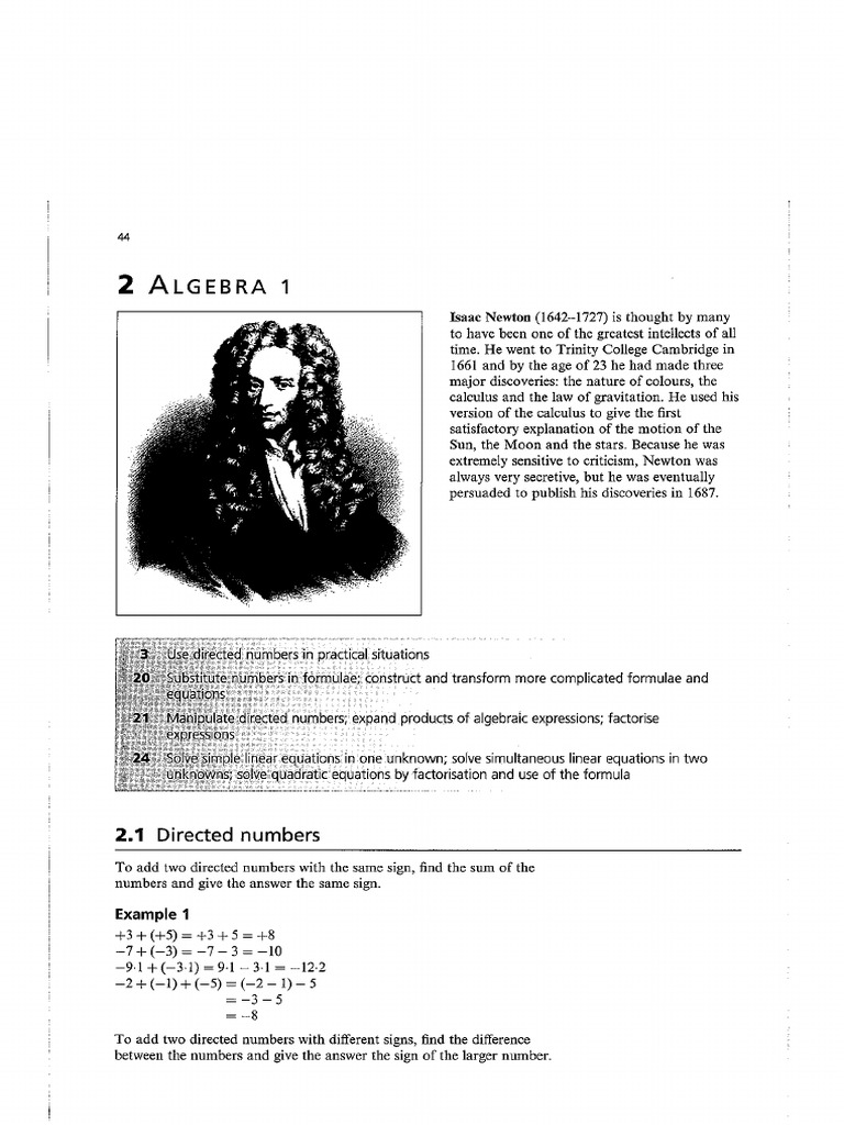 Algebra 1 From D Rayner | PDF