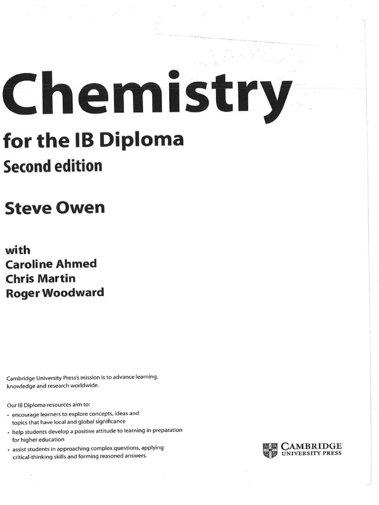 Chemistry IB Diploma | PDF Chemistry IB Diploma | PDF