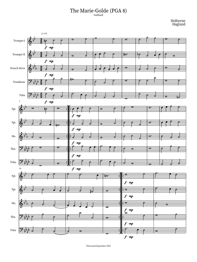 Holborne - The Marie-Golde (PGA 8) | PDF | Sound Production | Music Production