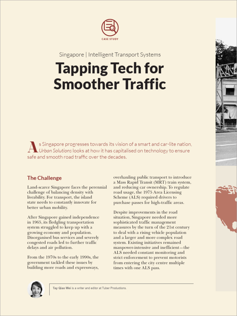 11 Case Study Singapore Intelligent Transport Systems | PDF | Traffic ...