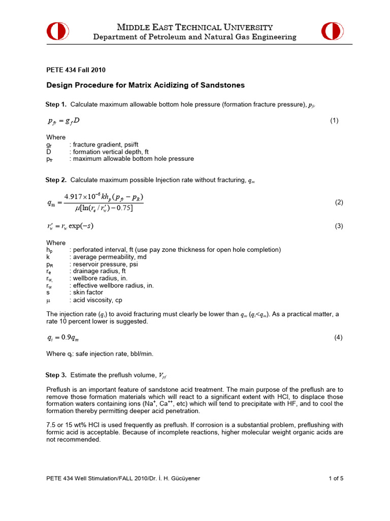 Design of Matrix Acidizing of Sanstones - 2010 | PDF | Chemical ...