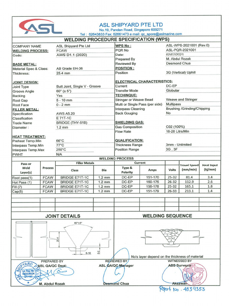 WPS-2021001 (Fcaw 3G, 3F) | PDF