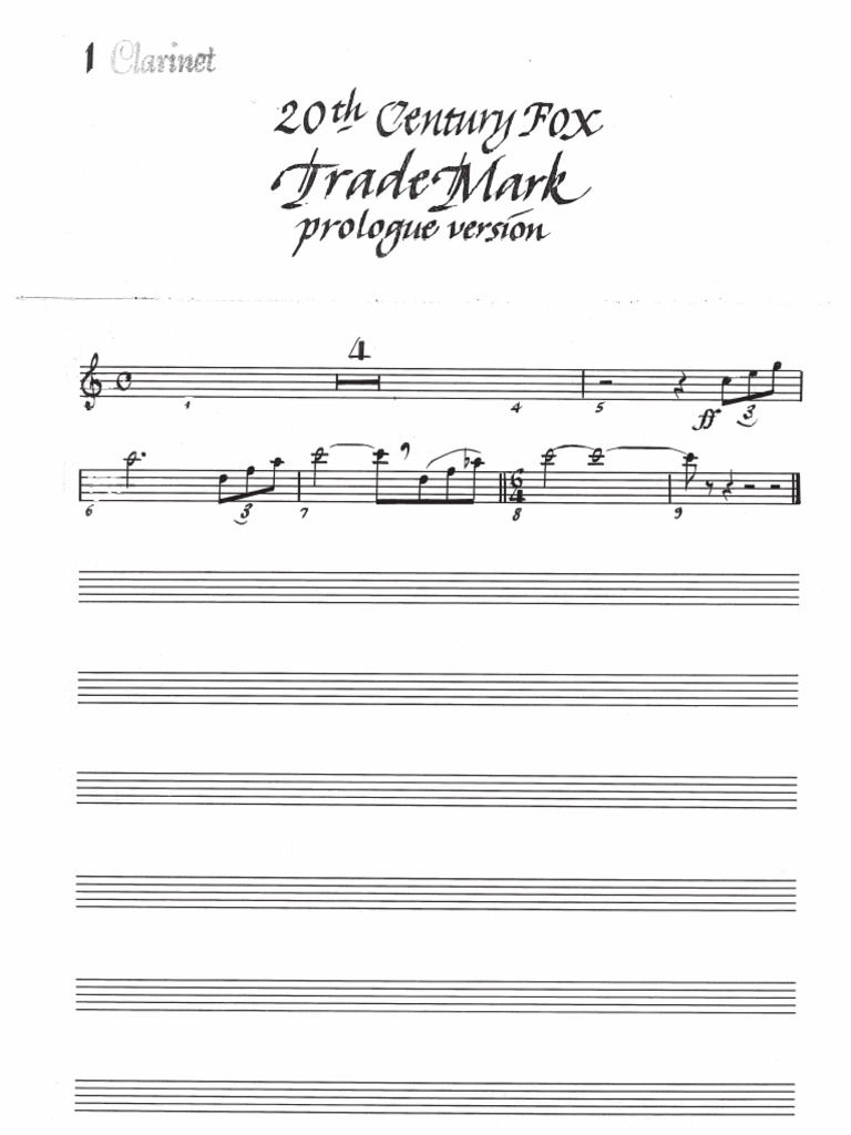 20th-Century-Fox-Fanfare - Clarinet | PDF