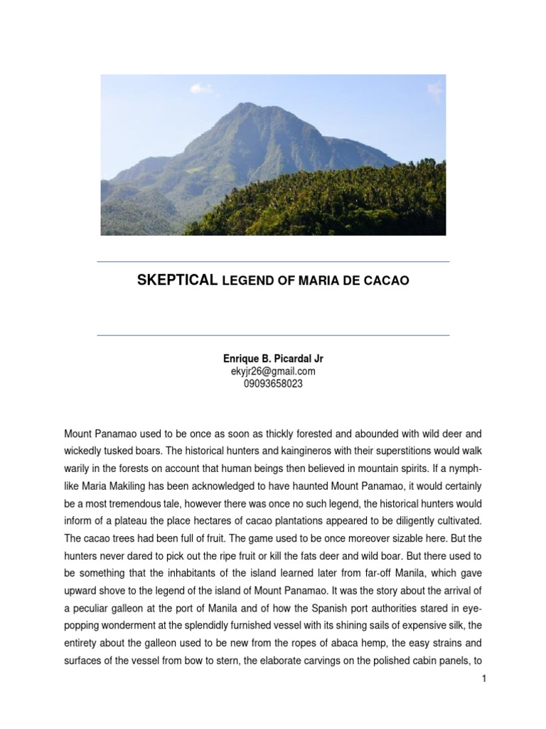 Skeptical Legend of Maria de Cacao | PDF | Social Science