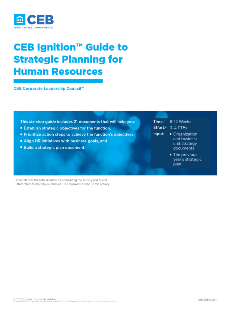 CEB Guide To Strategic Planning For Human Resources | PDF | Strategic ...