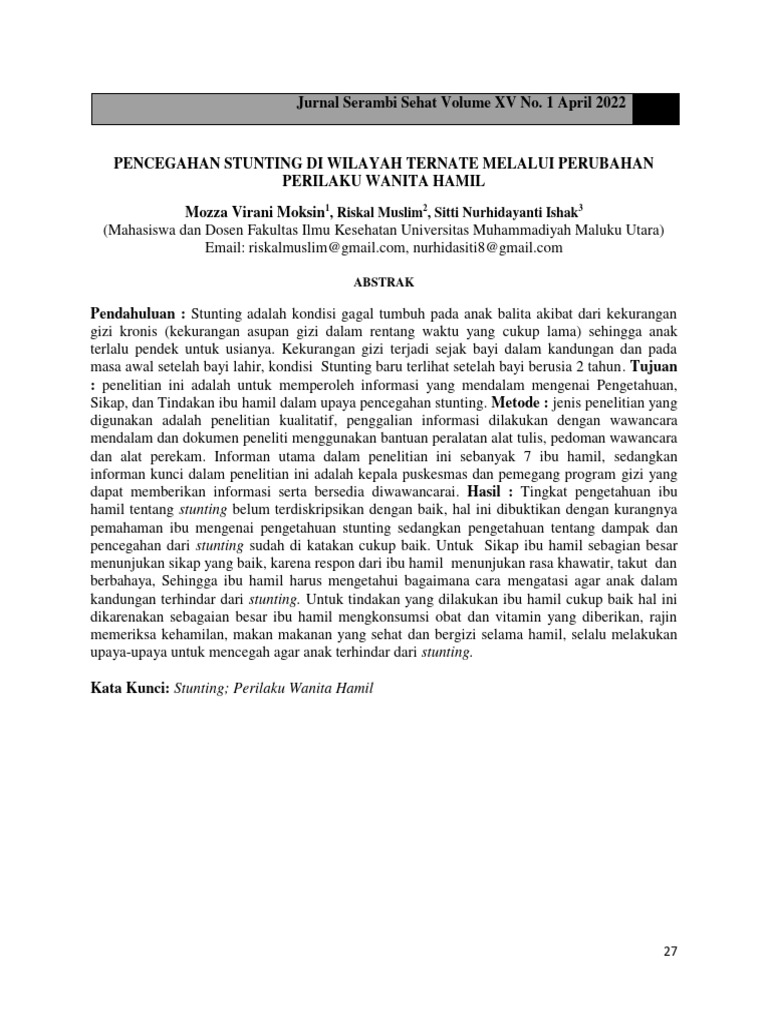 Riskal Muslim, Sitti Nurhidayanti Ishak: Abstrak | PDF