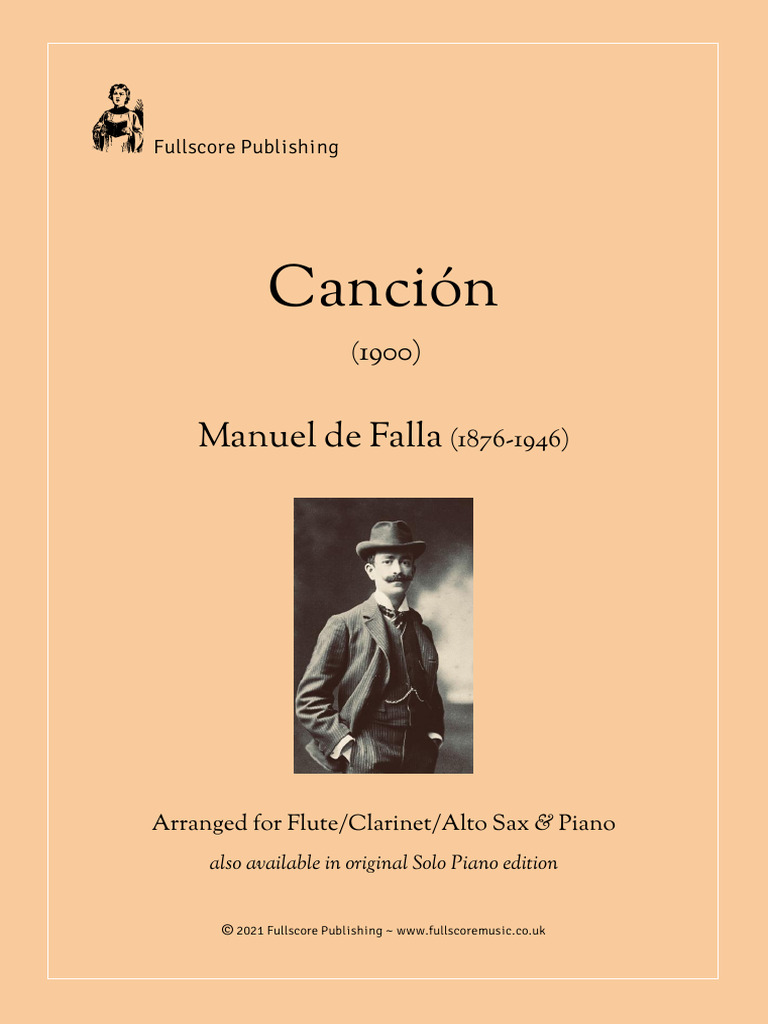 De Falla - Cancion - Fullscore Publishing - For Flute-Clarinet-AltoSax and Piano | PDF ...