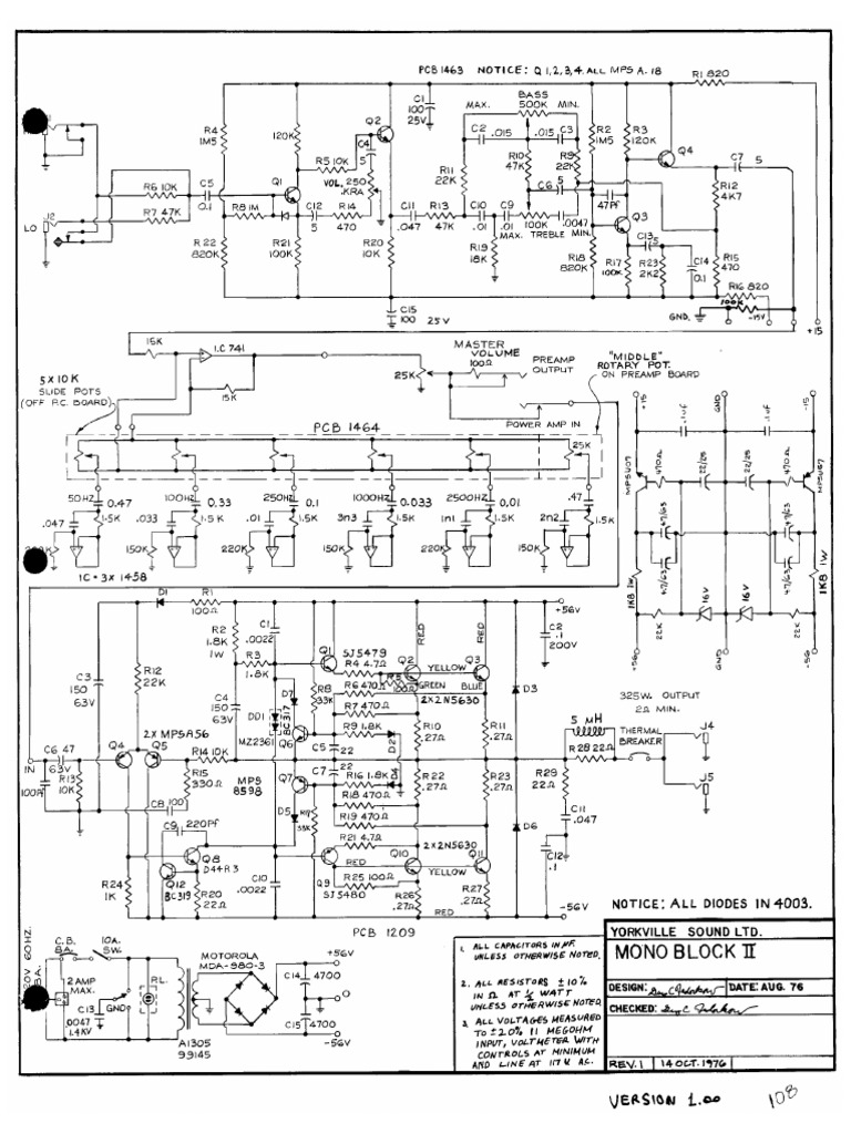Traynor Monoblock II Schematic | PDF