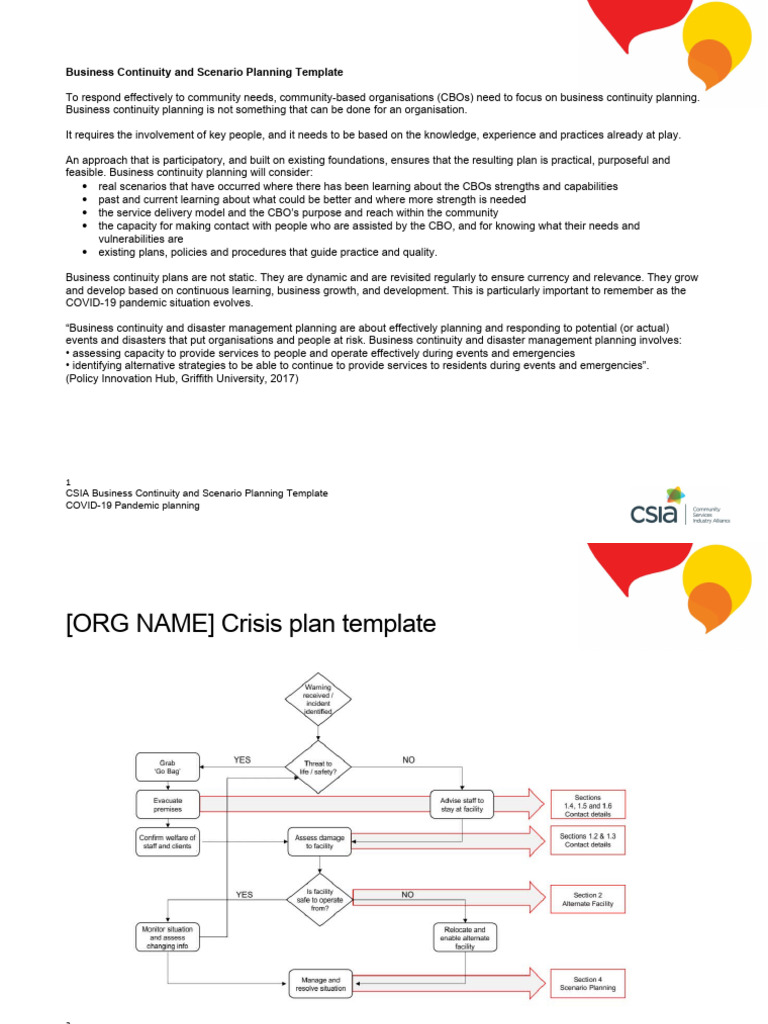 Business Continuity and Scenario Template | PDF | Scenario Planning | Risk